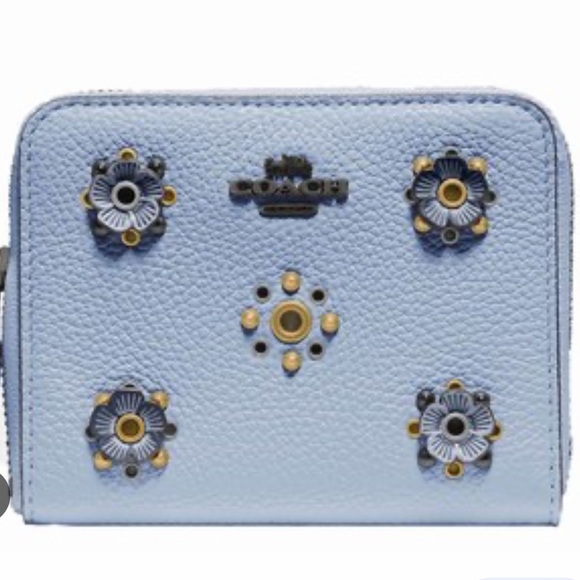 Coach | Bags | Coach Tea Rose With Scattered Rivets Wallet | Poshmark